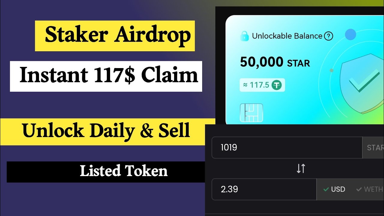 Instant Claim 117$ 😱 New Airdrop : staker | Reward : 1,000 - 10,000 ...