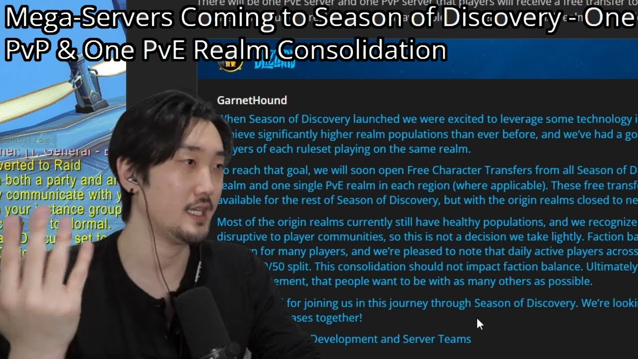 Classic WoW Sod Will HAVE ONE MEGA SERVER - YouTube