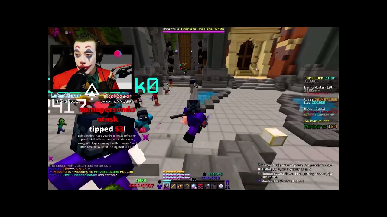 Refraction Swearing On STREAM!!! Minecraft Hypixel Skyblock - YouTube