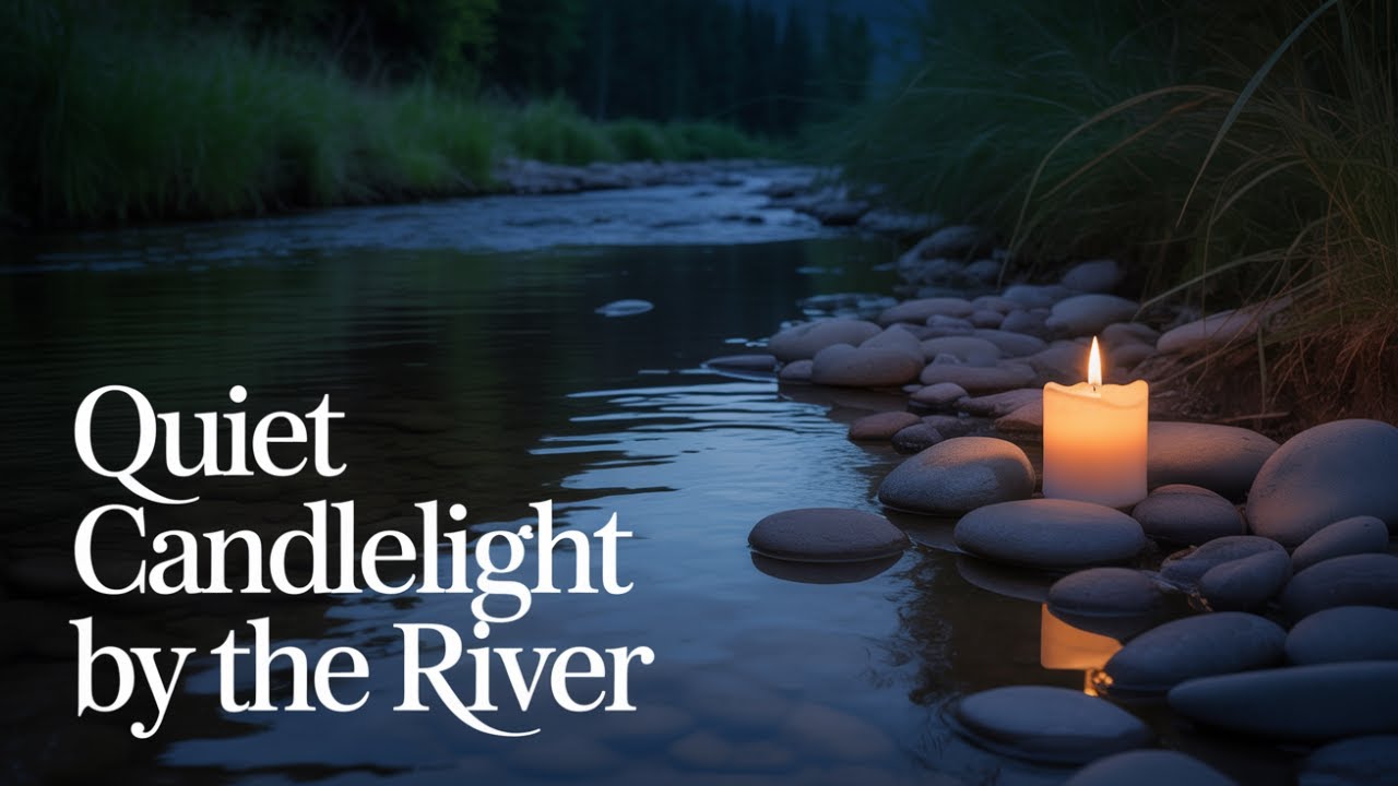 Quiet Wilderness Stream at Night: Candlelight, River Sounds for Deep ...
