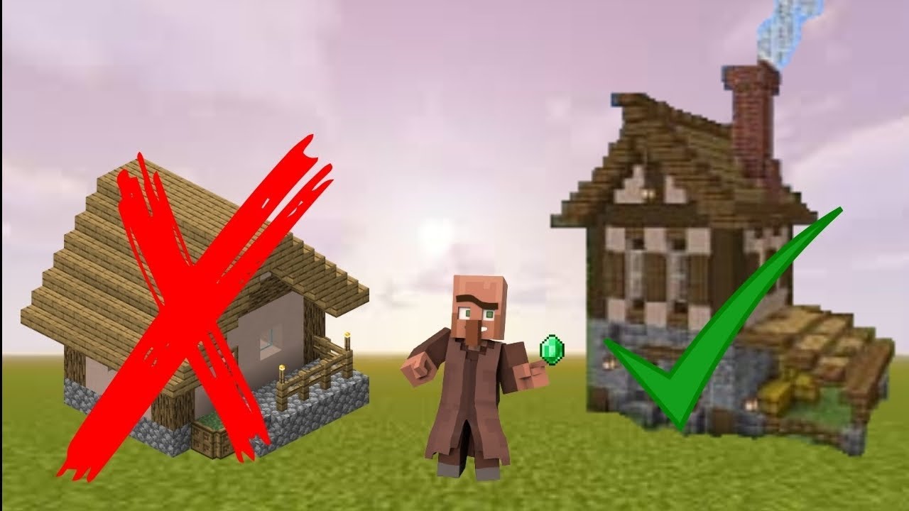 Minecraft Tutorial | Build medieval villager house | Membuat rumah ...