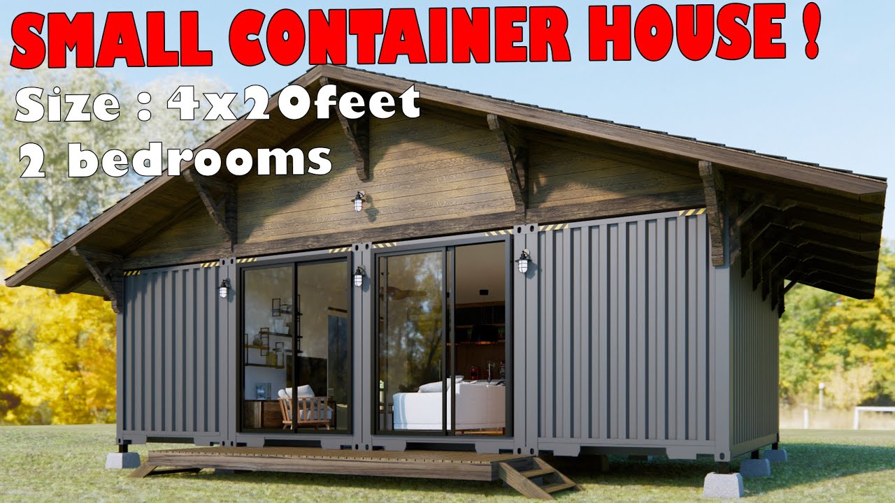 4x20ft Shipping Container Homes | 2 bedrooms | Living OFF GRID - YouTube