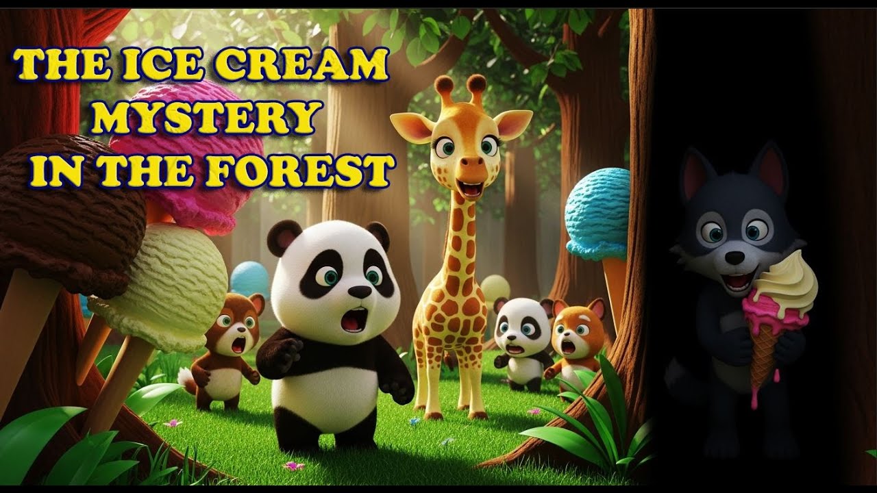 🍦The Ice Cream Mystery in the Forest🐼 bedtime story for kids in English ...
