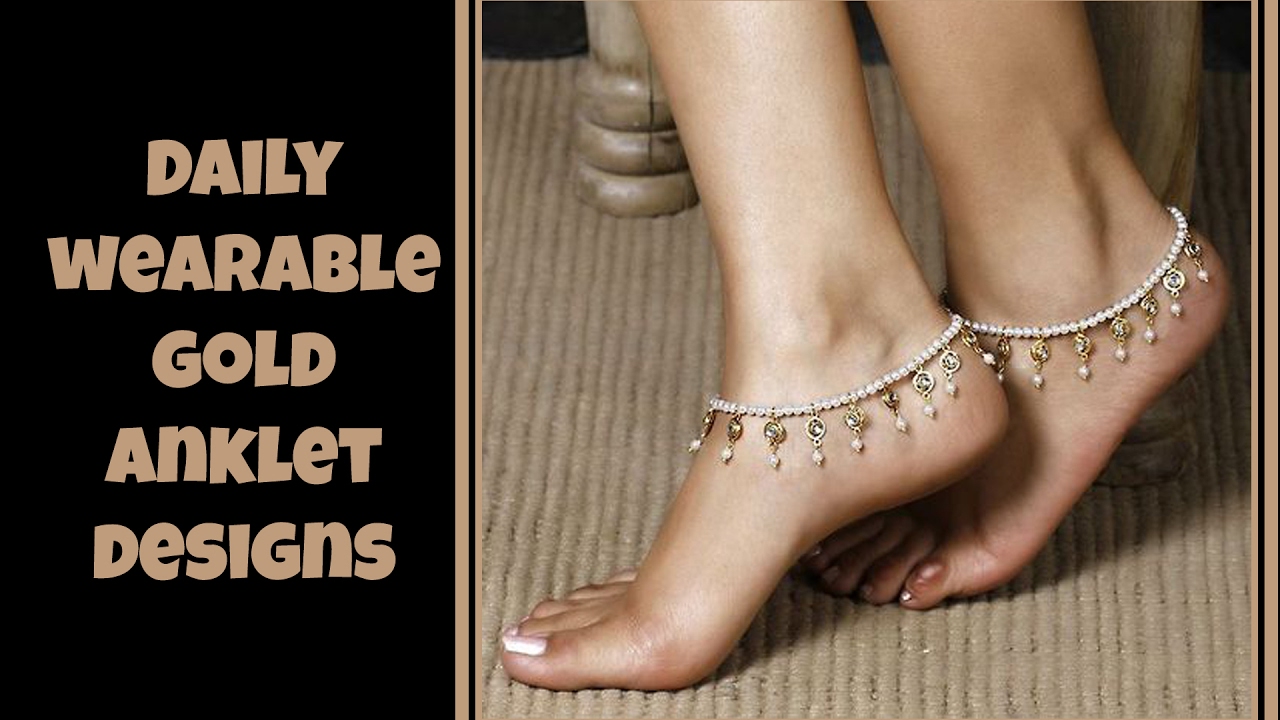 Simple Gold Anklet Designs - YouTube