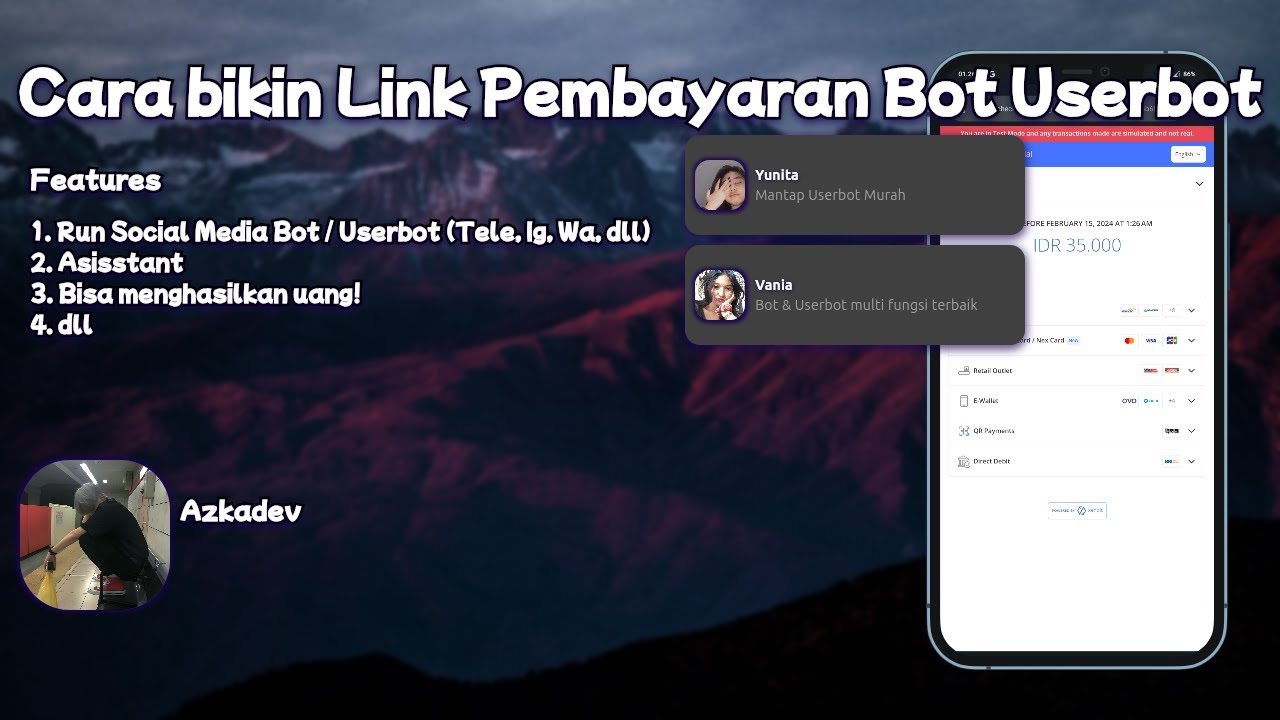 Cara Membuat Link Payment Gateway Automatis UserBot Telegram | AZKADEV ...