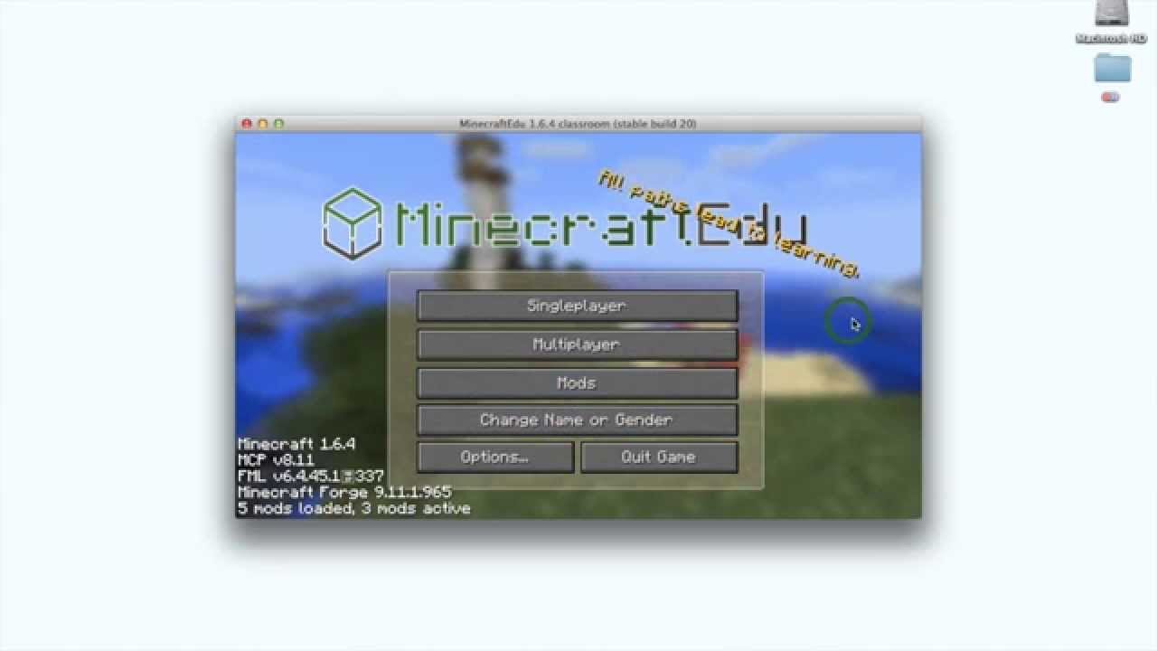 Start a Singleplayer MinecraftEdu World - YouTube
