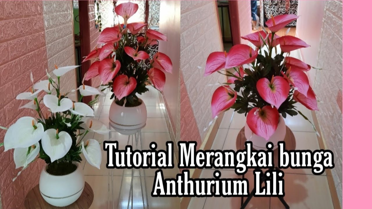 TUTORIAL MERANGKAI BUNGA ANTHURIUM LILI By Fitriyani Daffa - YouTube