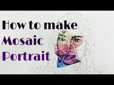 Watercolor Mosaic Portrait Painting : AMAZING DIY - YouTube