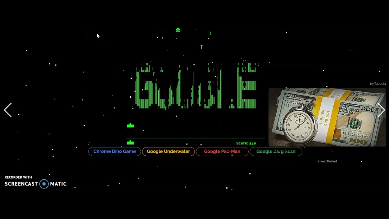 space invaders elgoog - YouTube