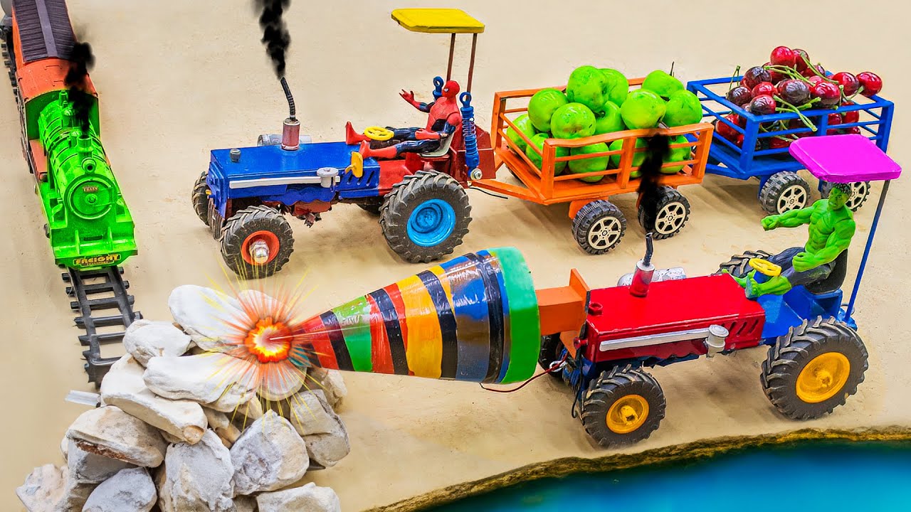 Diy tractor making bulldozer repair train railway | manufacturing rock ...