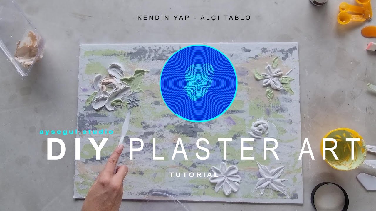 DIY PLASTER ART - Dekoratif 3d çiçek yapımı - YouTube