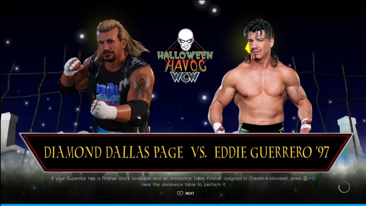 Diamond Dallas Page vs Eddie Guerrero. WCW Halloween Havoc 96. WWE 2K22 ...