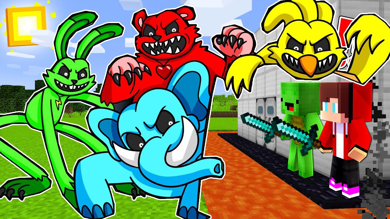 The Most Secure House vs SMILING CRITTERS - Minecraft gameplay by Mikey ...