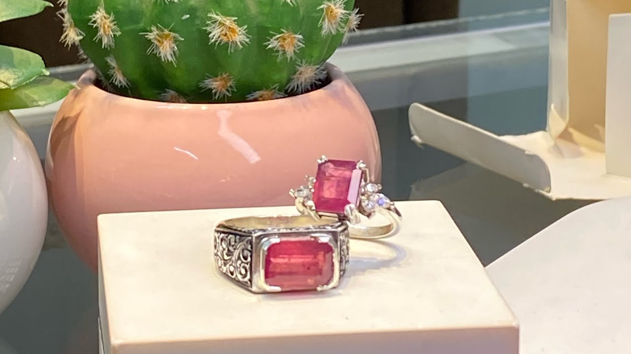 Natural ruby couple ring 925 Italian chandi - YouTube