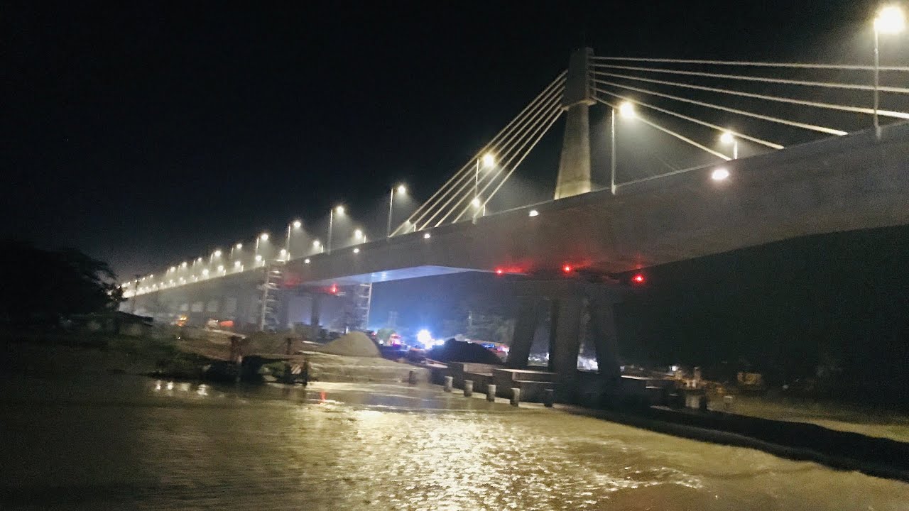 রাতে লঞ্চ থেকে পায়রা লেবুখালী সেতুর সৌন্দর্য । Payra Lebukhali Bridge ...