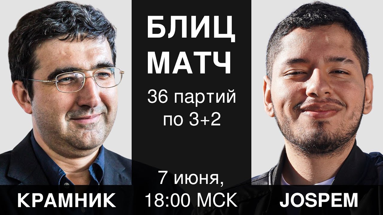 БЛИЦ-МАТЧ: Владимир Крамник ⚔️ Хосе Мартинес (Jospem) // 36 партий по 3 ...