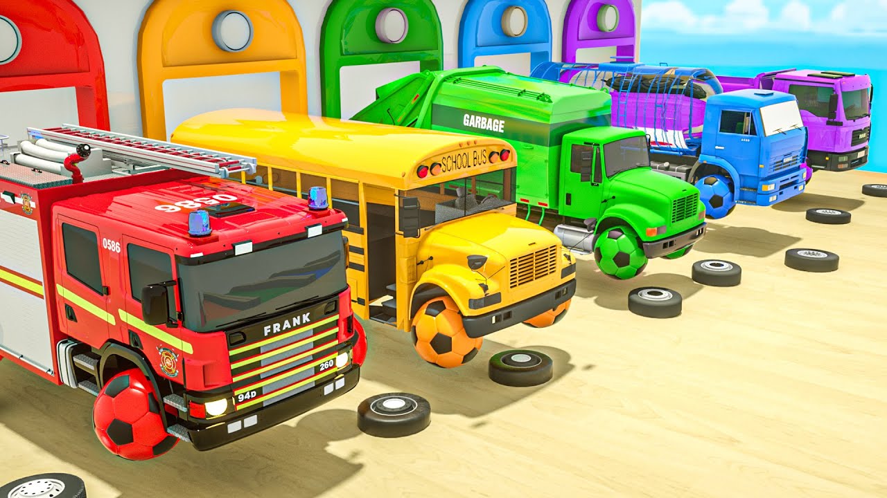 Wheels On the Bus Song Colorful Soccer Ball and School Bus - Baby ...