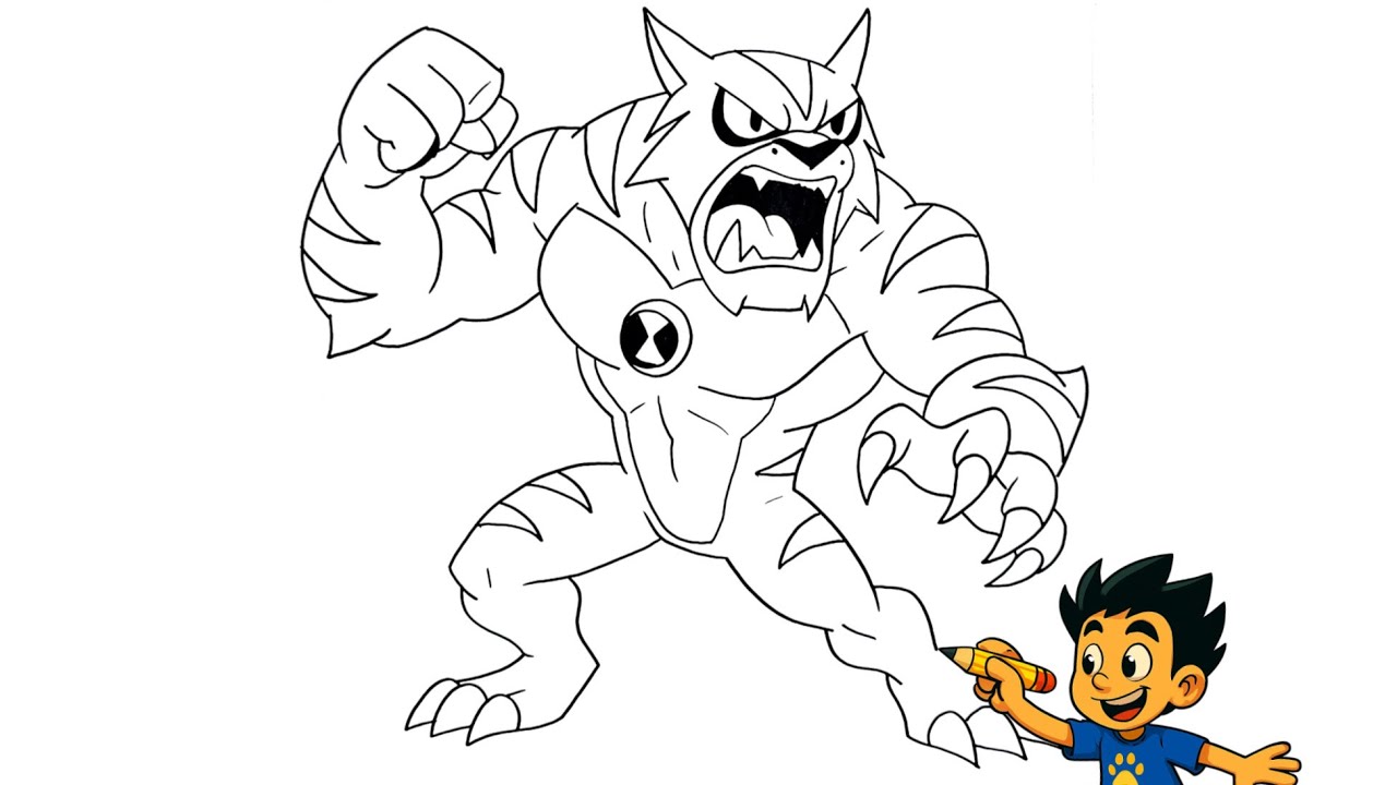 How to Draw Rath from Ben 10 | Step-by-Step #ben10 #ben10drawing - YouTube