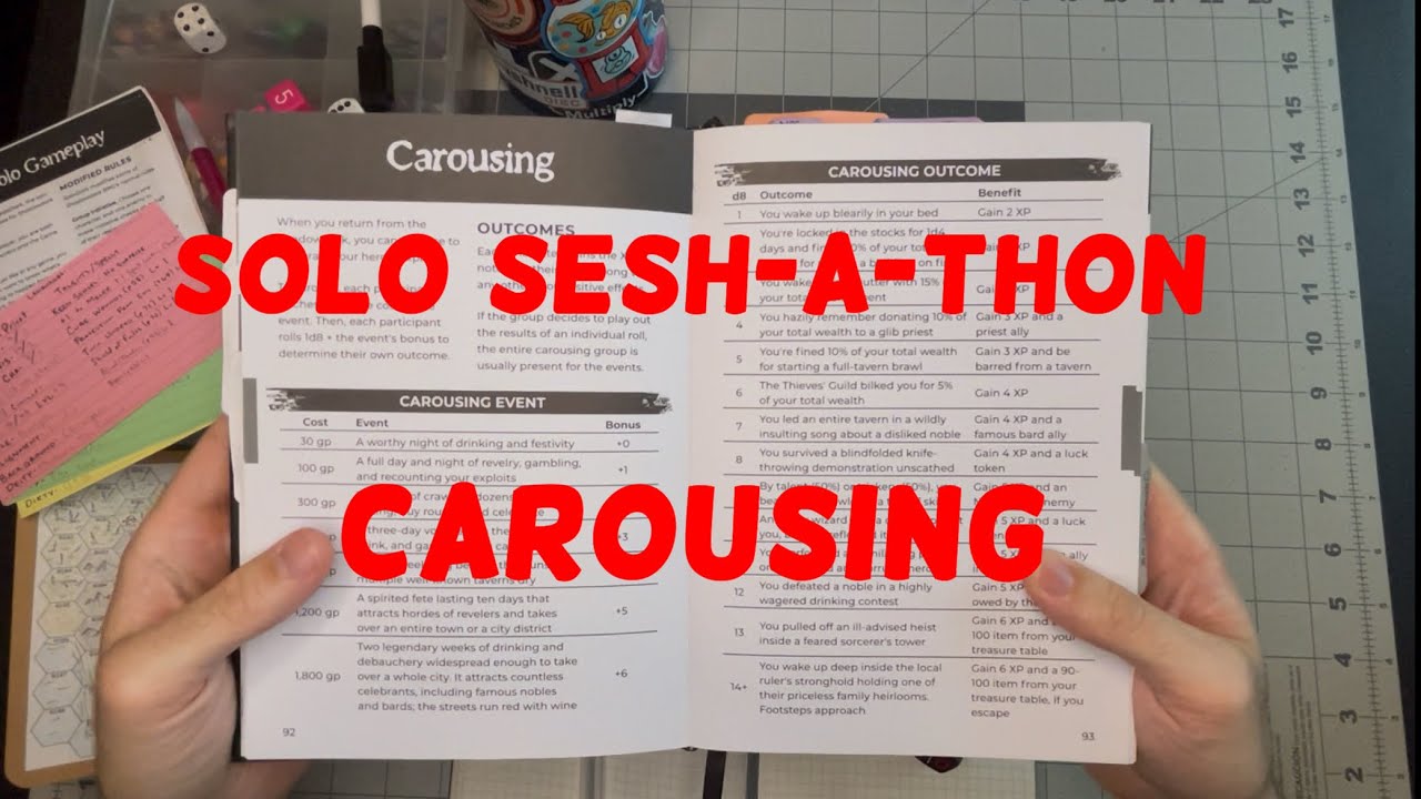 Carousing - Solo Sesh-A-Thon Days 16-18 - Shadowdark Solo Play - YouTube