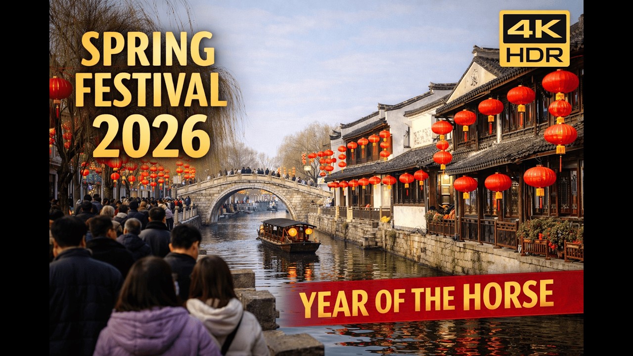 Real Chinese New Year 2026 🇨🇳 | Dadou Road by the Grand Canal | 4K HDR ...
