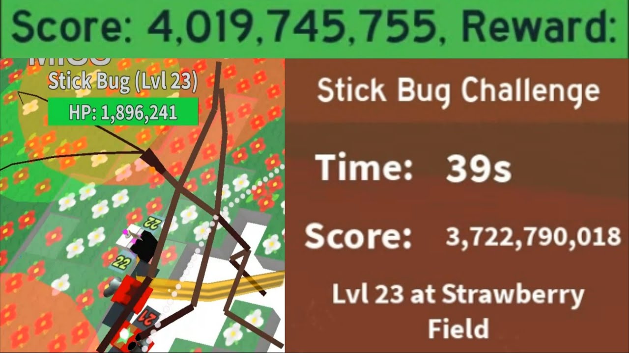 World Record Solo 4B Score Stick Bug Challenge | World First Solo Level ...