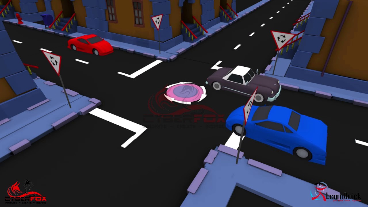 Yield at minicircle - Control signs - K53 learners licence videos - YouTube
