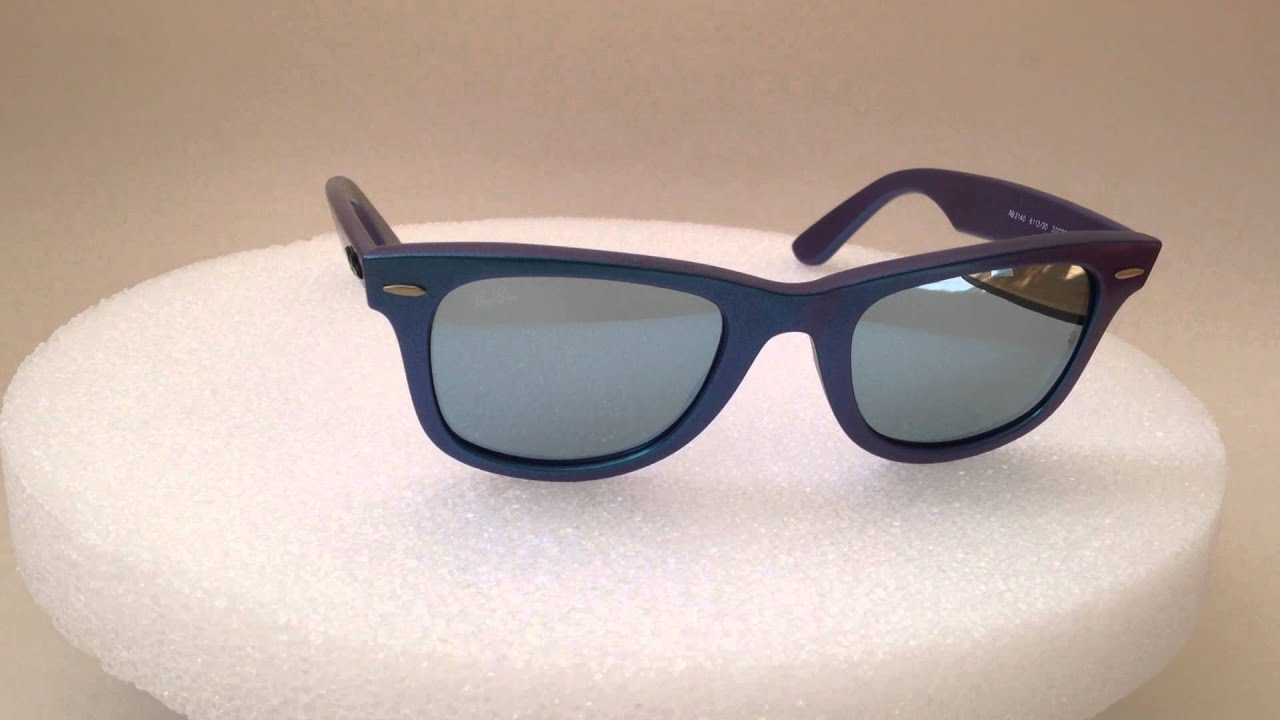 New Authentic Ray-Ban Wayfarer Sunglasses Blue Cosmo Mercury Silver ...
