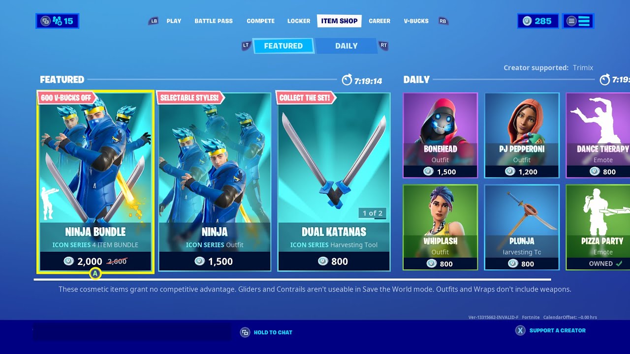 New 22/05/2020 Item Shop in Fortnite (NINJA BUNDLE, Cheesy backbling ...
