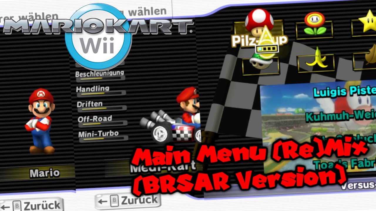 Mario Kart Wii - Main Menu (Re)Mix (BRSAR Version) - YouTube