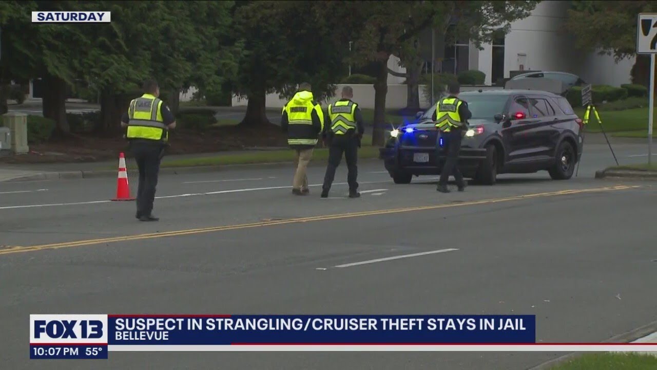 Suspect accused of strangling officer remains in jail | FOX 13 Seattle ...
