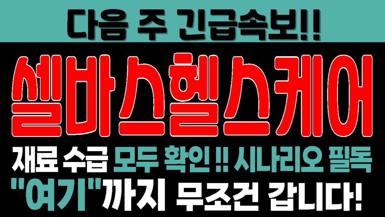주식 셀바스헬스케어 다음 주 긴급속보 재료수급 모두확인 시나리오 필독 여기까지 무조건 갑니다 셀바스헬스케어