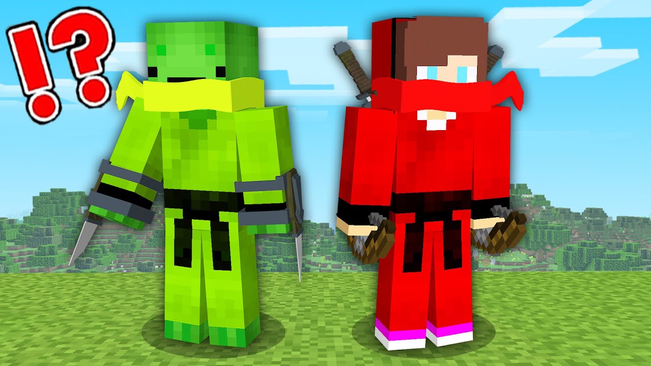 Mikey And Jj Became Ninja In Minecraft Maizen Youtube