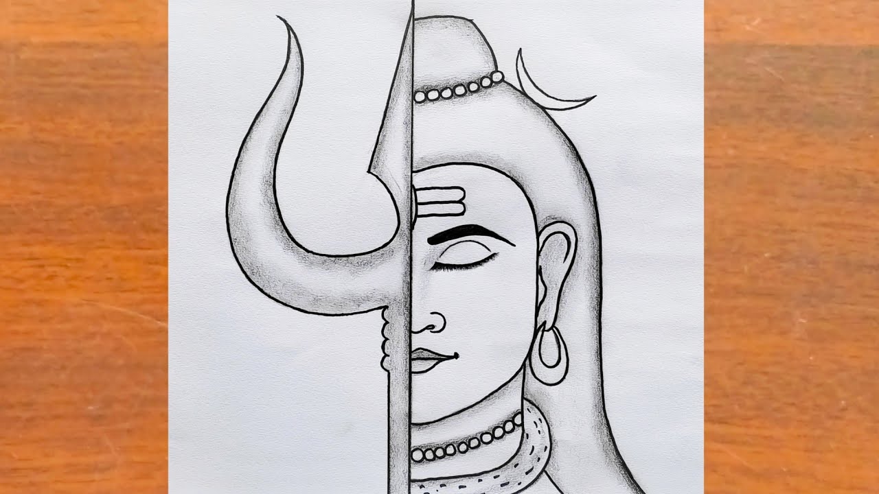 भगवान शंकर का चित्र बनाना सीखें/ How to Draw Lord Shiva Easy Step By ...