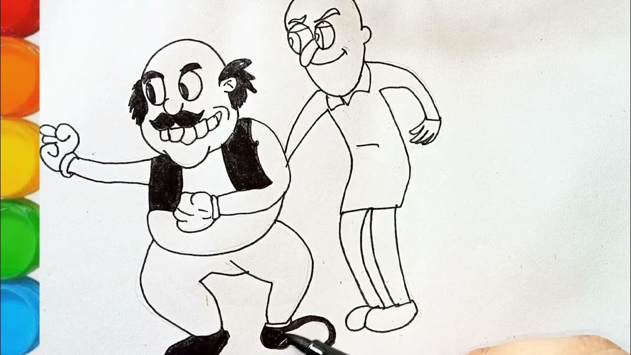 How to Draw Motu Patlu Cartoon | Motu Patlu Drawing | Pencil Drawing ...