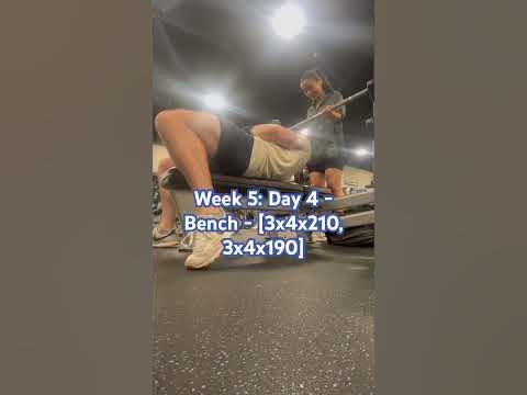Week 5: Day 4 - Bench - [3x4x210, 3x4x190] #powerlifting #benchpress #bench #ecuador - YouTube