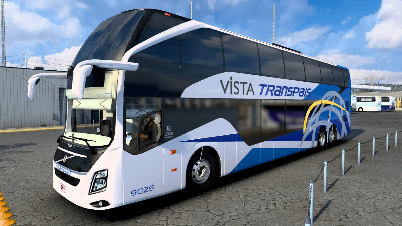 Volvo 9800 DD de Transpais VISTA saliendo de la central de autobuses de ...