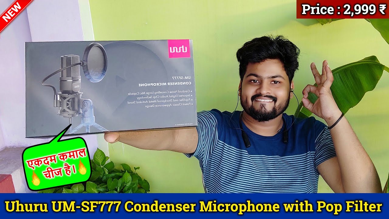 Uhuru UM-SF777 USB Condenser Microphone, Computer Mic Kit for Recording ...