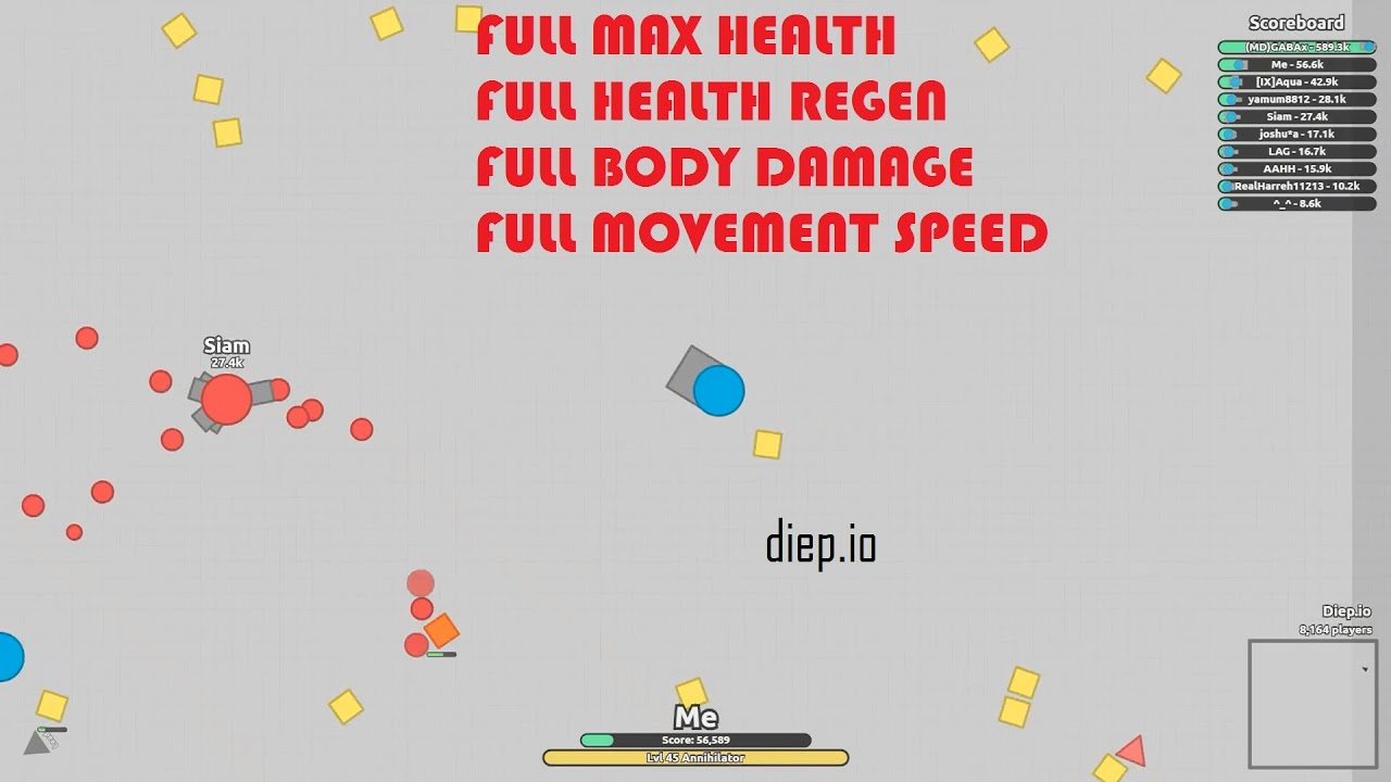 ANNIHILATOR WITH FULL BODY DAMAGE - diep.io - YouTube