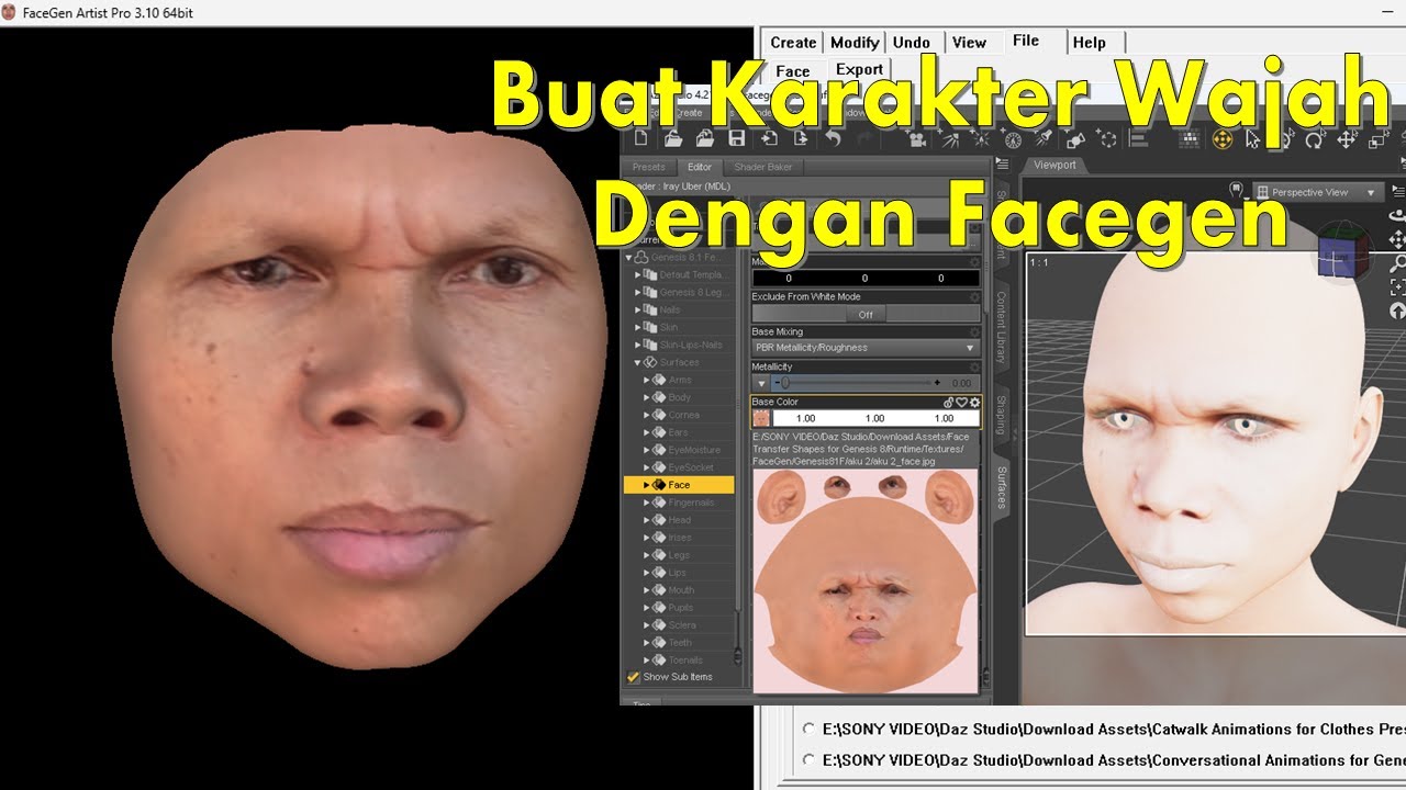 Gunakan Software Facegen Untuk Membuat Karakter Wajah Sendiri Kemudian ...
