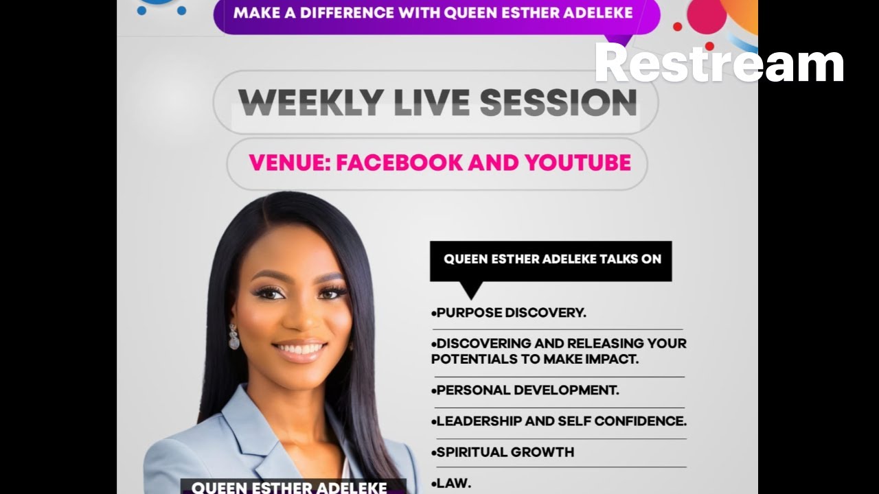 Weekly Live Session on “Make a Difference With Esther Adeleke” - YouTube