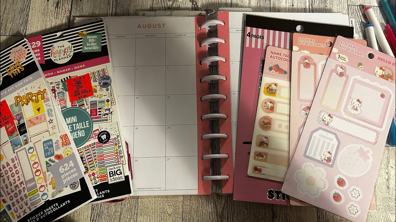 Decorating My August Monthly Hello Kitty/Birthday Themed - YouTube