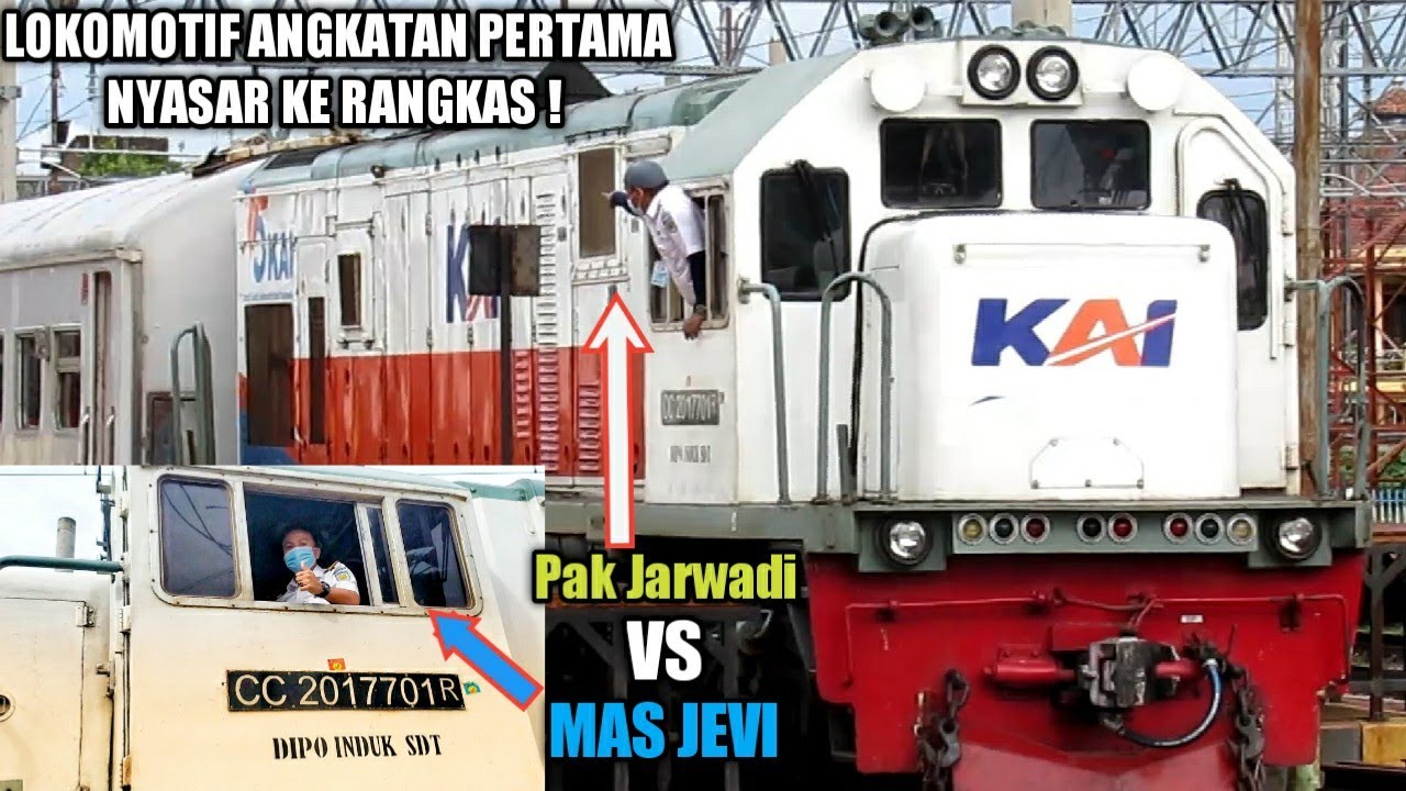 Lokomotif ter-TUA PERTAMA angkatan 1977 "CC 201-01R" Nyasarr Berdinas ...