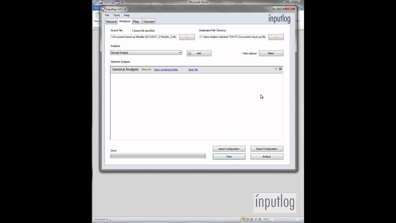 Inputlog - Using a Time Filter in Analyses - YouTube