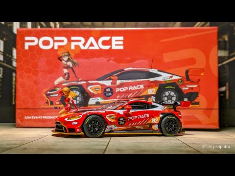 POP RACE Eva RT Production Model-02 Aston Martin Vantage GT3 with Asuka Figure