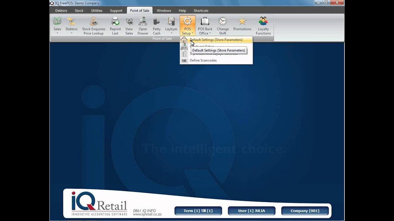 IQ POS POS Sales Cash Sales 4 Printer selection - YouTube