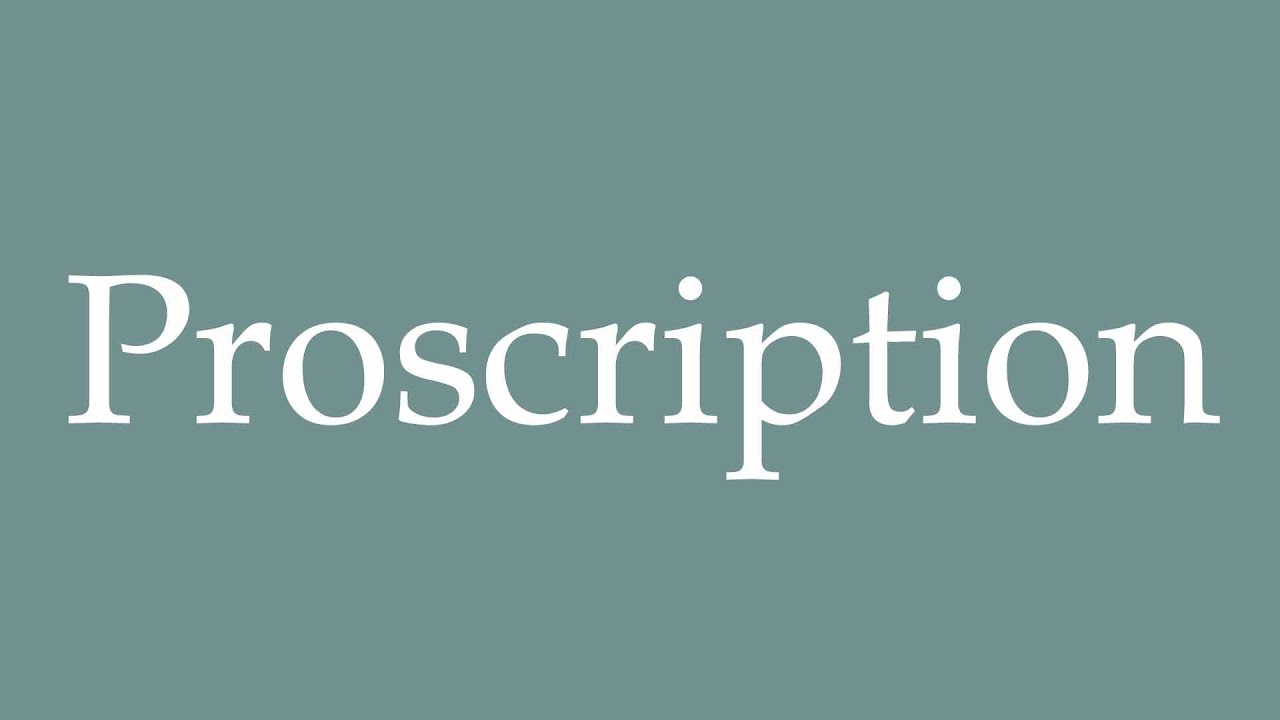How to Pronounce ''Proscription'' Correctly in French - YouTube
