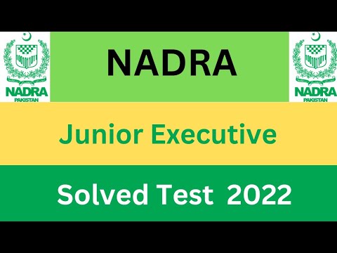 Nadra junior executive past paper 2022| | junior executive test in ...