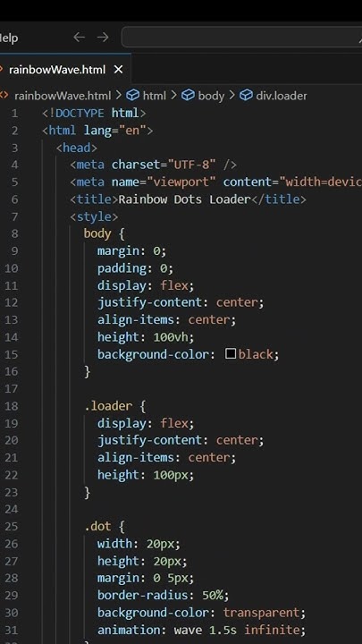 Rainbow wave loader CSS #cssloader #cssanimation - YouTube