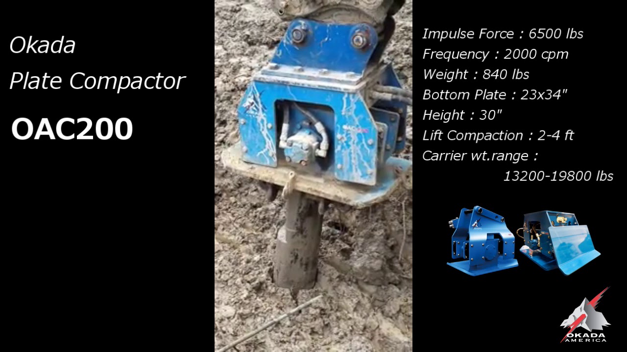 Okada Plate Compactor OAC200 - YouTube