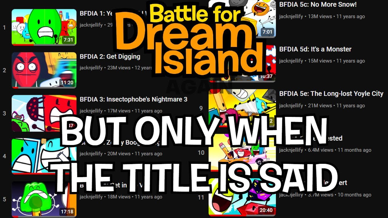 BFDIA But Only When The Title Is Said (as of bfdia 14) - YouTube